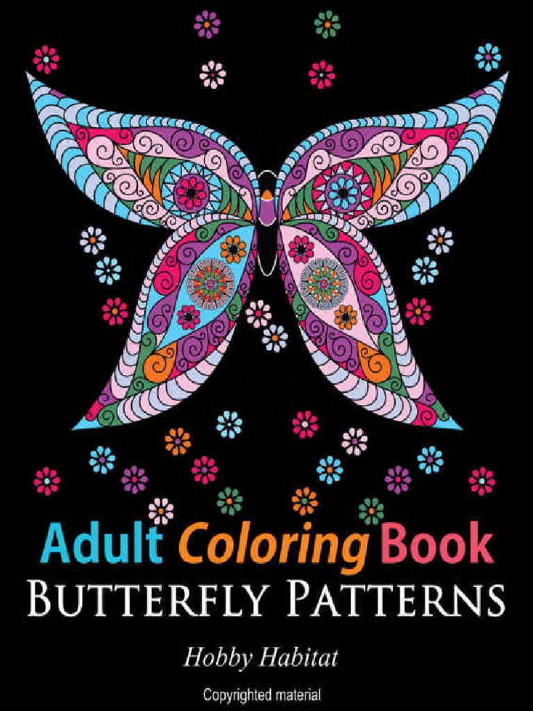 Adult Coloring Books Butterfly Zentangle Patterns 31 Beautiful, Stress ...