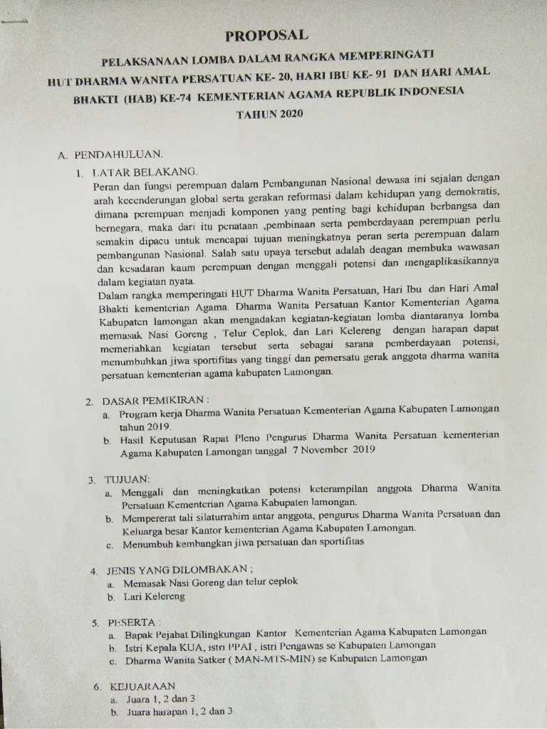 Proposal Kegiatan DWP | PDF