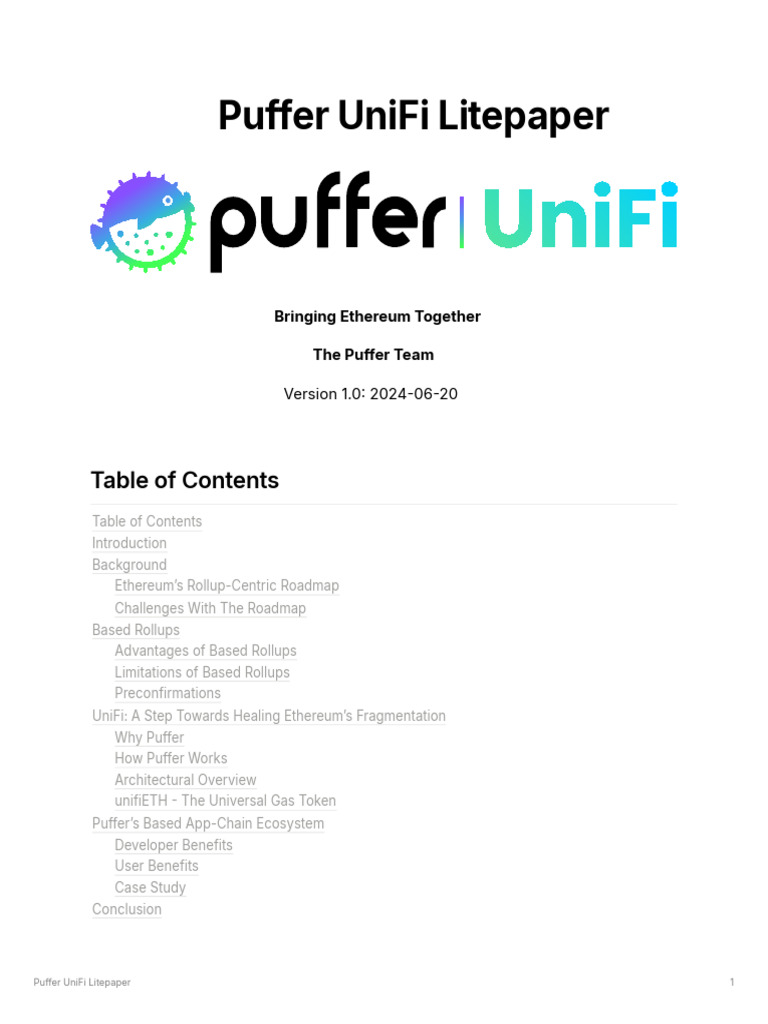 Puffer-UniFi-Litepaper | PDF | Cryptocurrency
