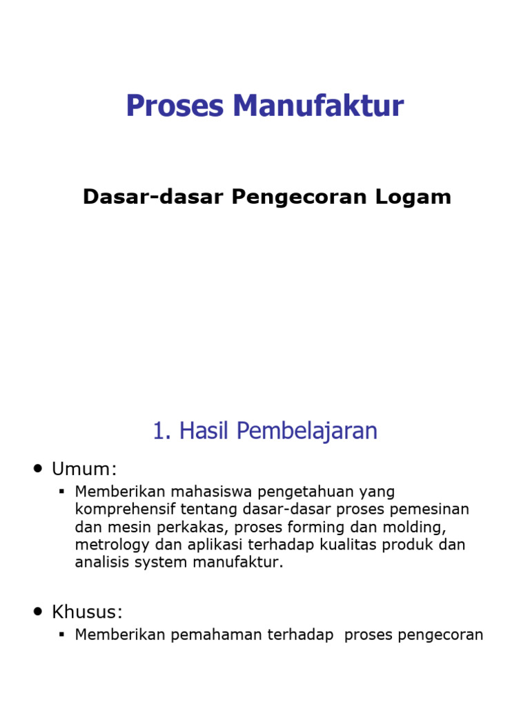 Dasar Pengecoran Logam | PDF