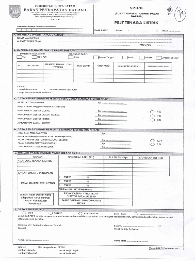SPTPD Tenaga Listrik | PDF