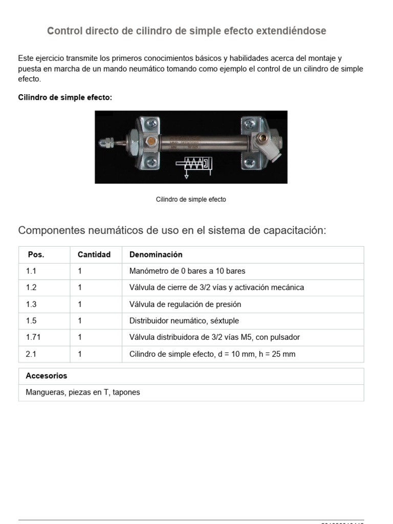 Control D e Cilindro de Simple Efecto Extendiendose | PDF | Ingeniería mecánica
