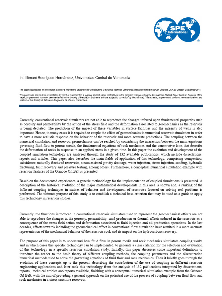 Reservoir Simulation - Numerical Reservoir Simulation Coupled With ...