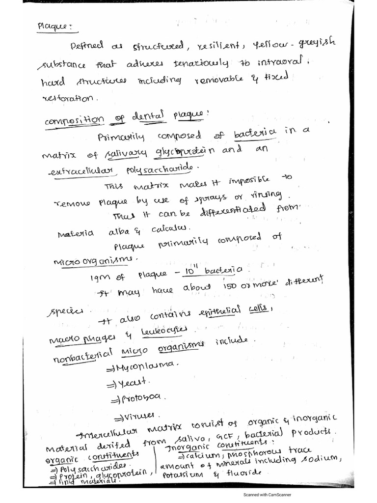 Plaque in Perio Notes @dentalworld08 | PDF