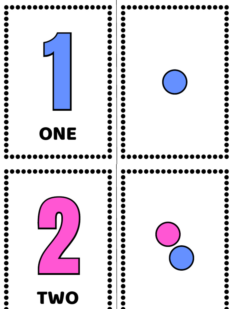 Math Numbers Flashcards in Colorful Geometric Style | PDF