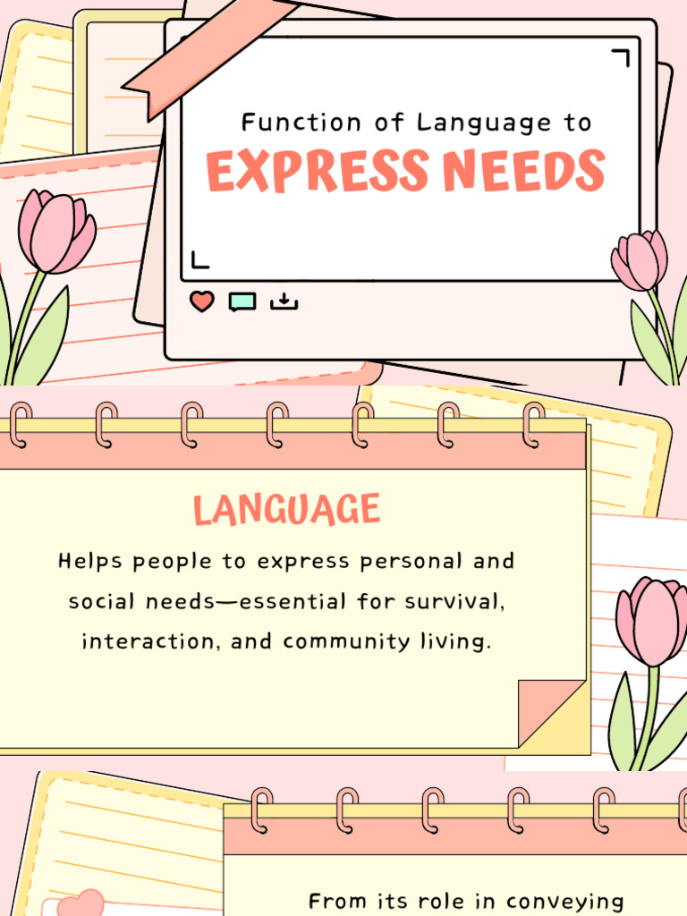 Function of Language: To express needs | PDF