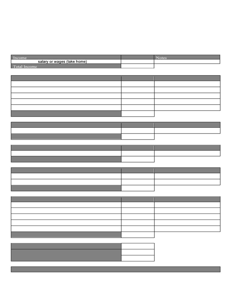 Monthly Income Expenditure Form (21174428) | PDF | Expense