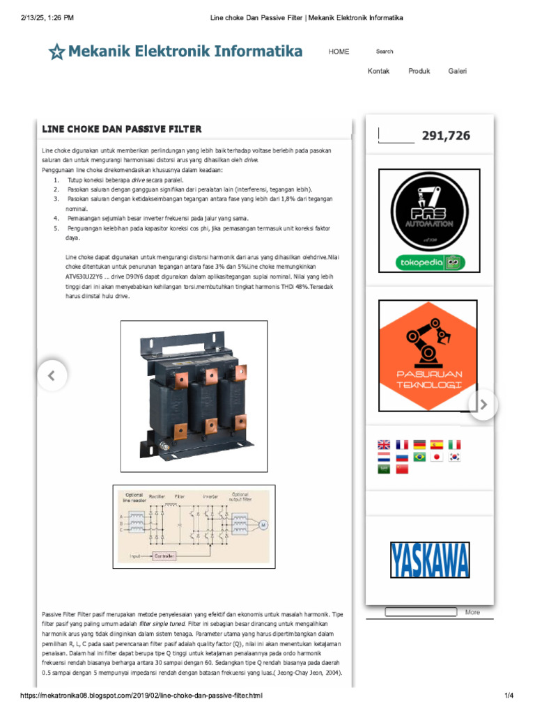 Line Choke Dan Passive Filter - Mekanik Elektronik Informatika | PDF