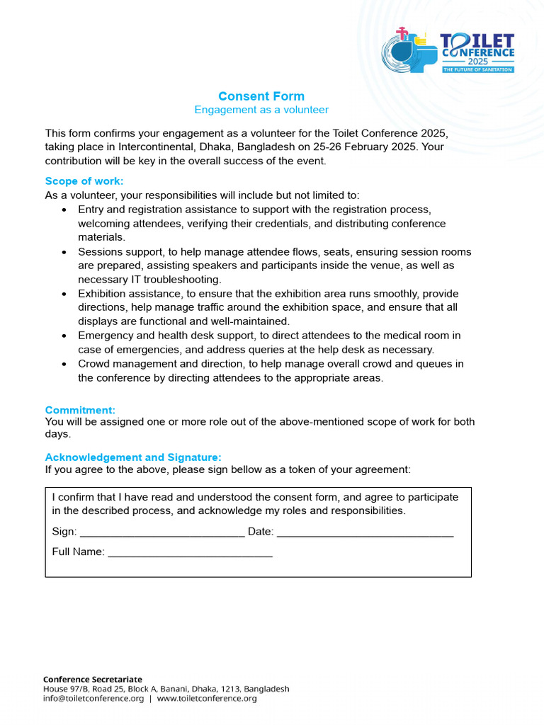 TC2025 - Engagement As Volunteer - Consent Form | PDF