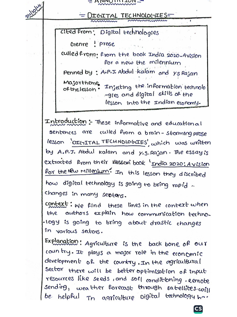 Digital Technologies - Annotation Pattern | PDF