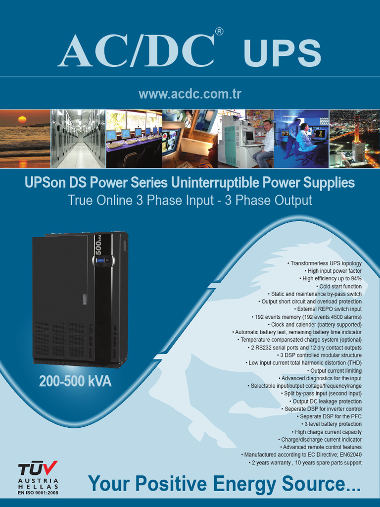 UPSon DS Power Series 200-500 KVA UPS Systems V2160414 | PDF | Power ...