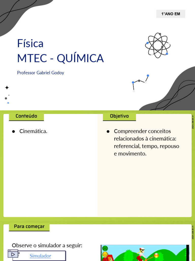 Cinemática II | PDF | Tempo | Cinemática