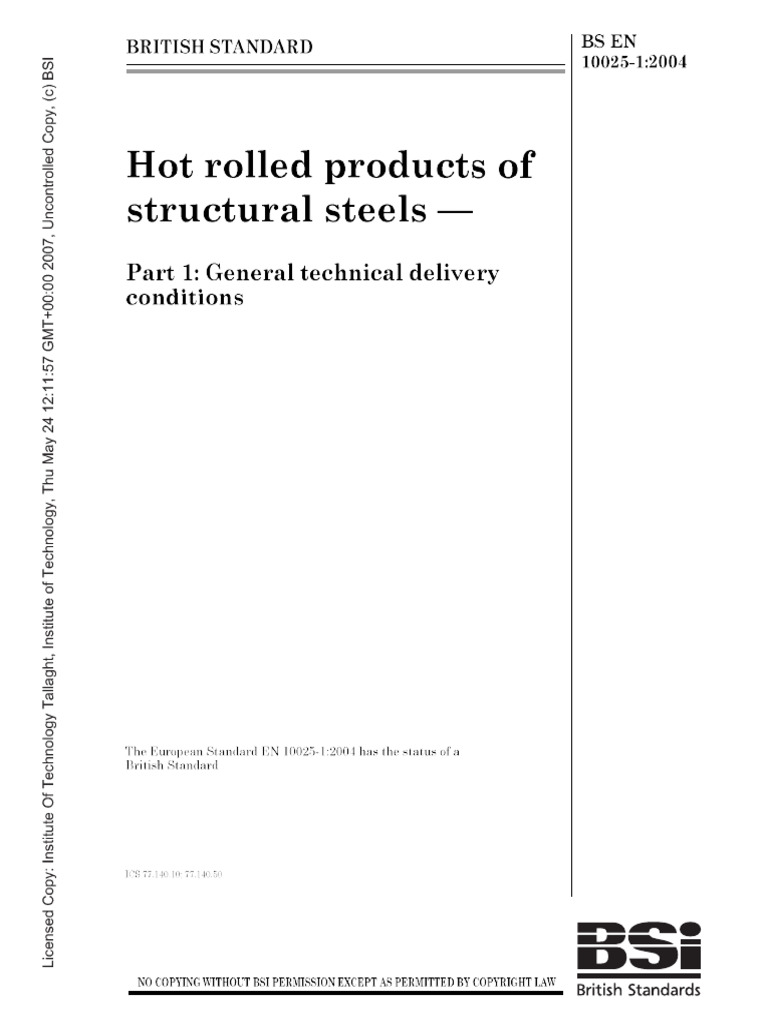 Hot Rolled Structural Steel Standards | PDF