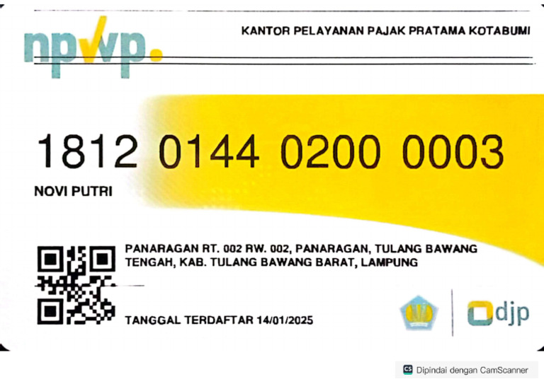 Novi Putri - NPWP | PDF