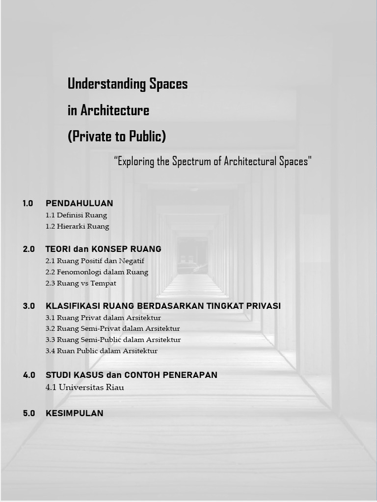 Understanding Spaces in Architecture Private to Public | PDF