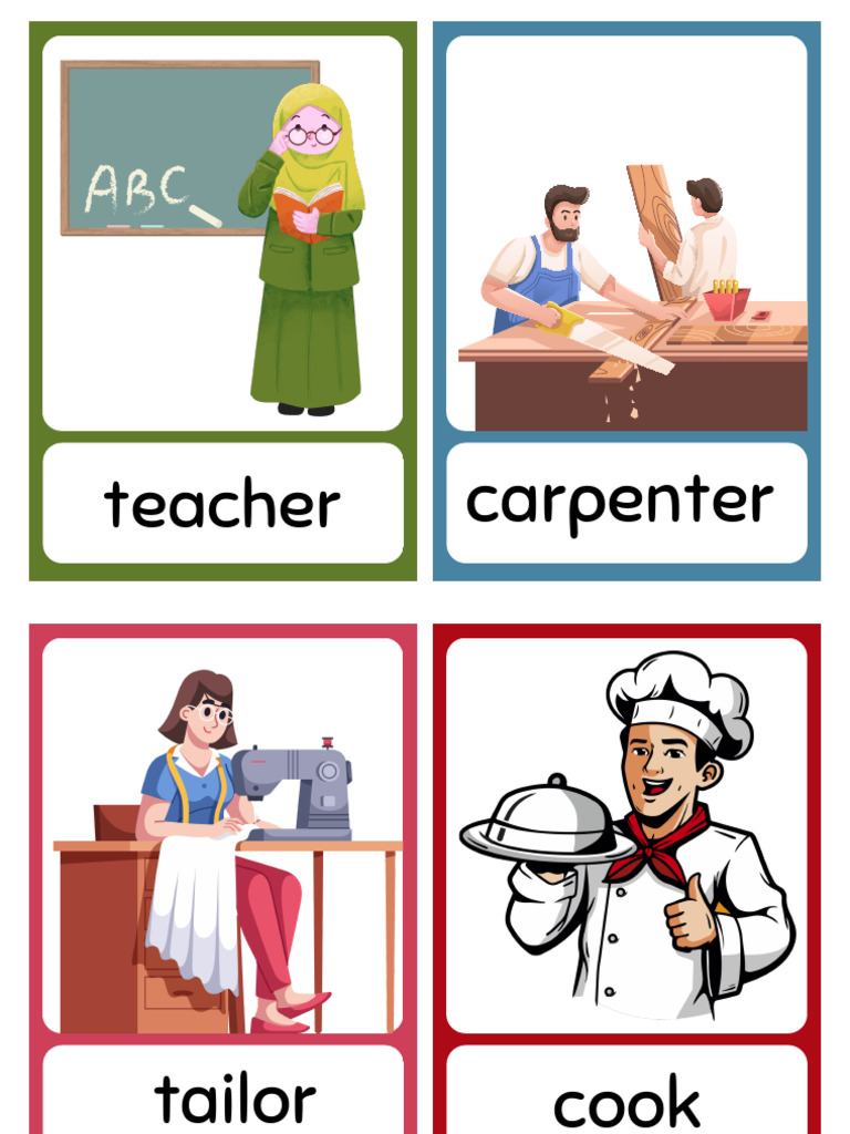 Colourful Cute Jobs and Occupations Flashcards - 20231111 - 185741 ...