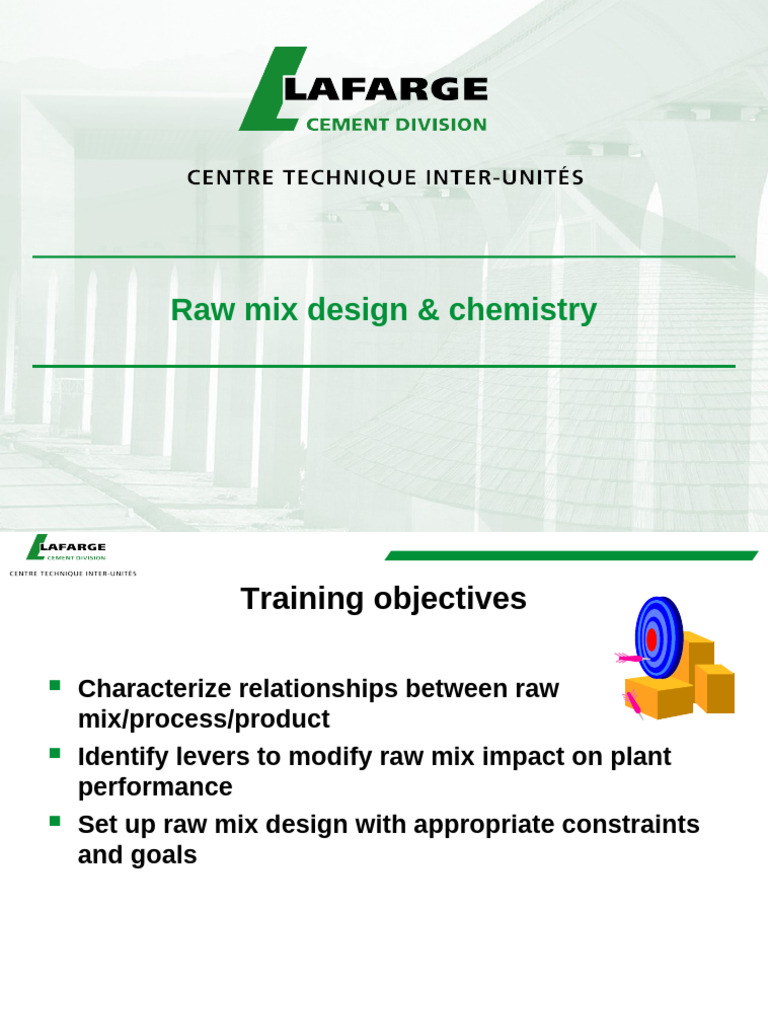 Raw Mix Design&Chemistry - Chap1 | PDF | Cement | Concrete