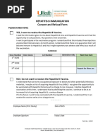 Hepatitis B Vaccination Certificate Form | PDF