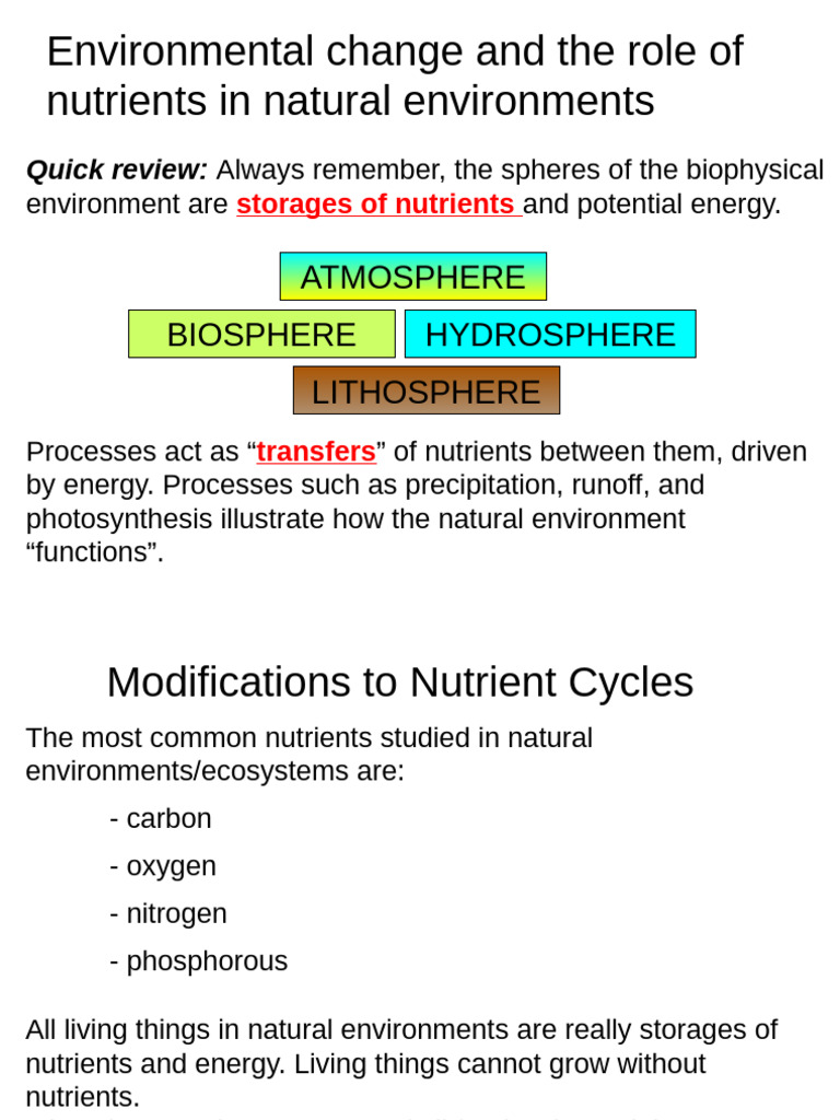 Humans Modify Nutrient Cycles 2018-1 | PDF | Plant Nutrition | Natural ...