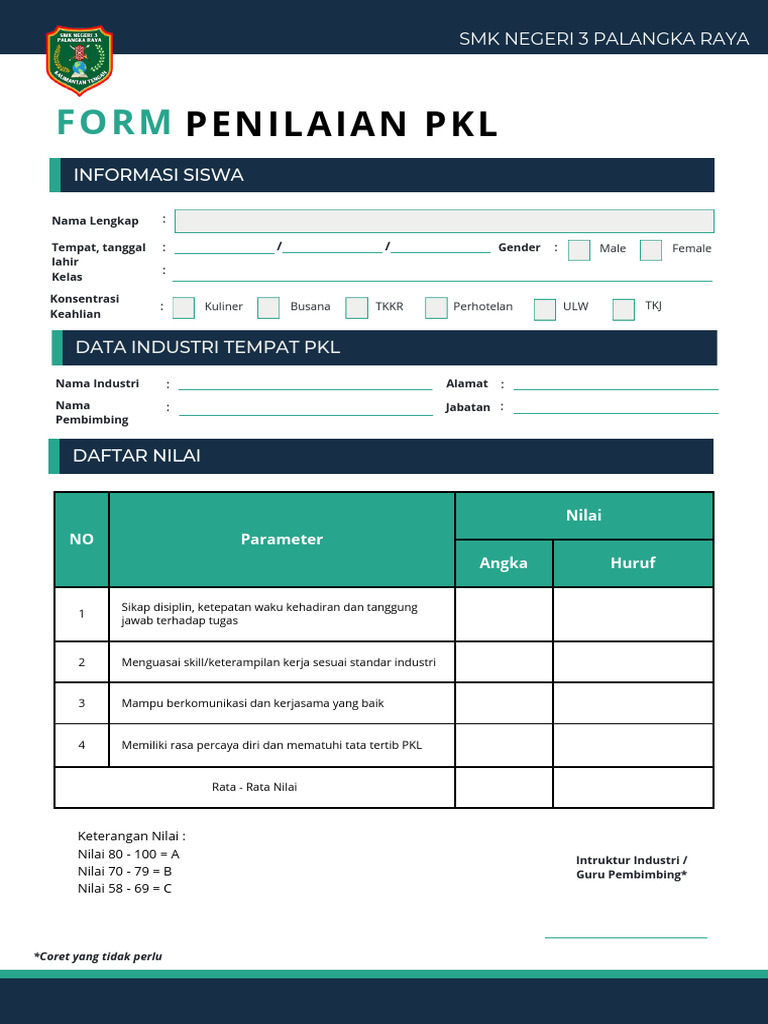 Form Penilaian PKL | PDF