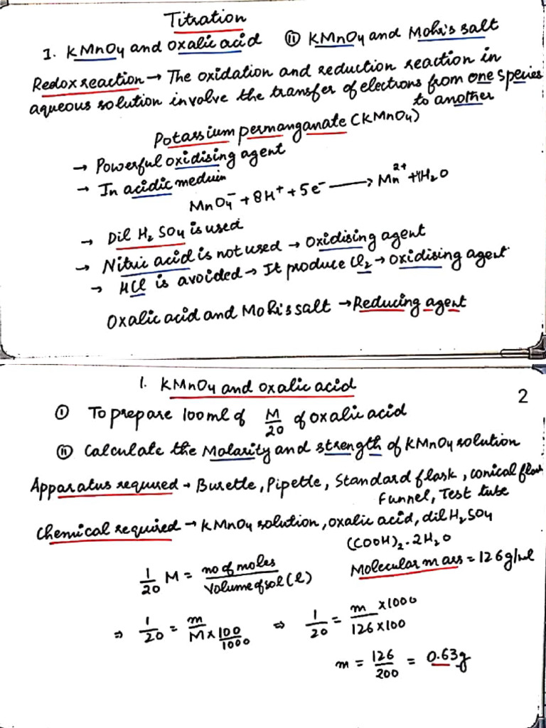 titration procedure and calculation | PDF