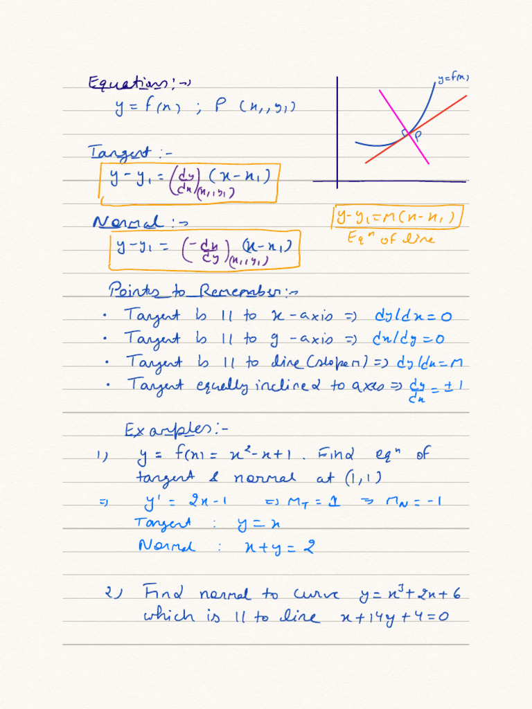 Tangents and Normal Jrs 2022 | PDF | Topology | Elementary Mathematics