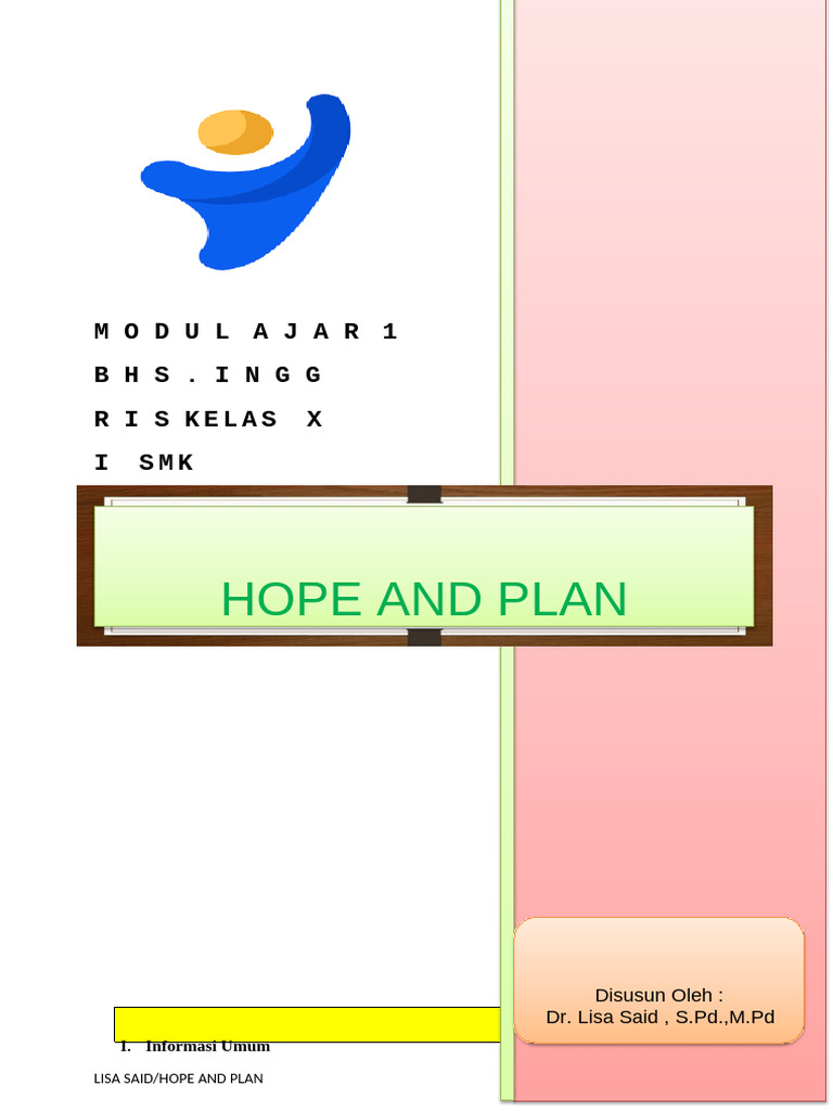 Modul Ajar Hope and Plan Kelas Xi | PDF