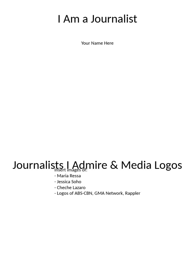 I Am A Journalist Sample Layout | PDF