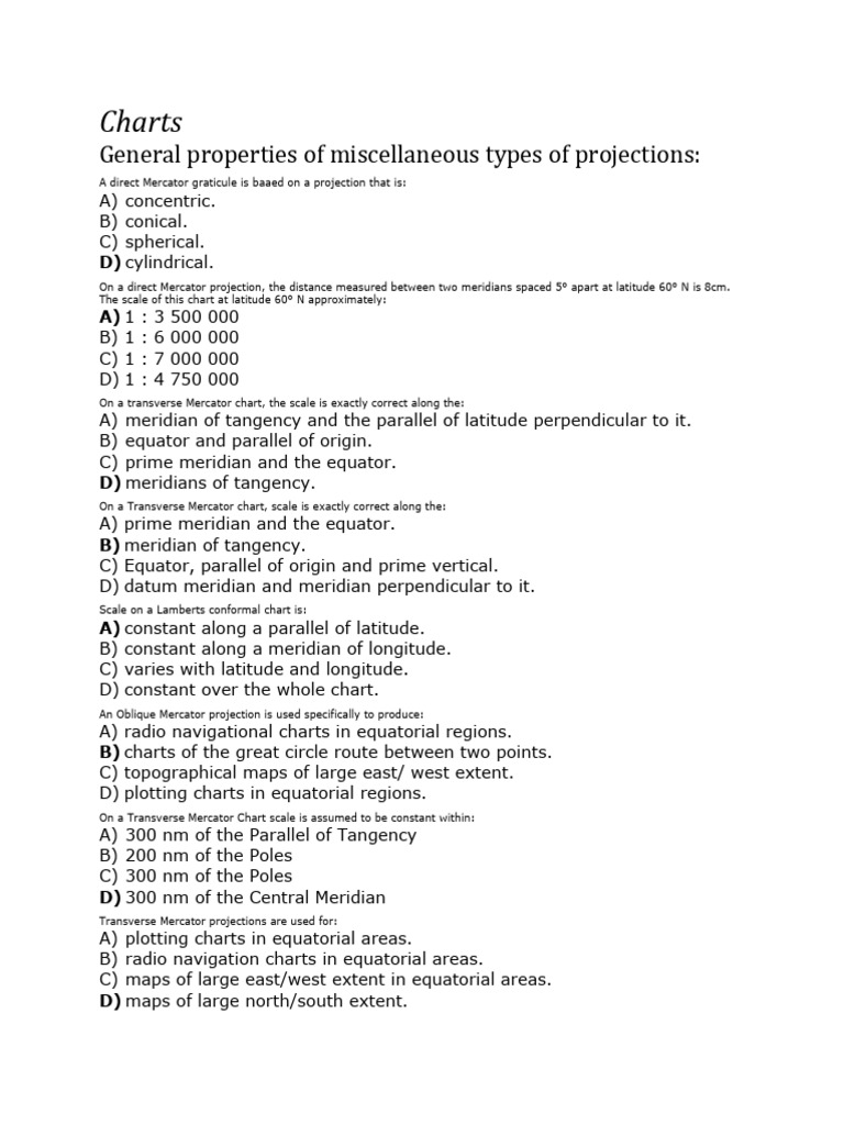 General Properties of Miscellaneous Types of Projections | PDF ...