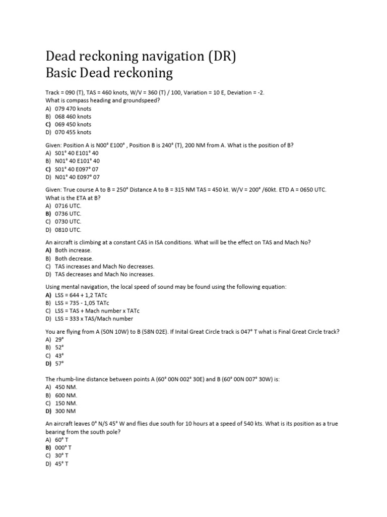 Basic Dead reckoning | PDF | Navigation