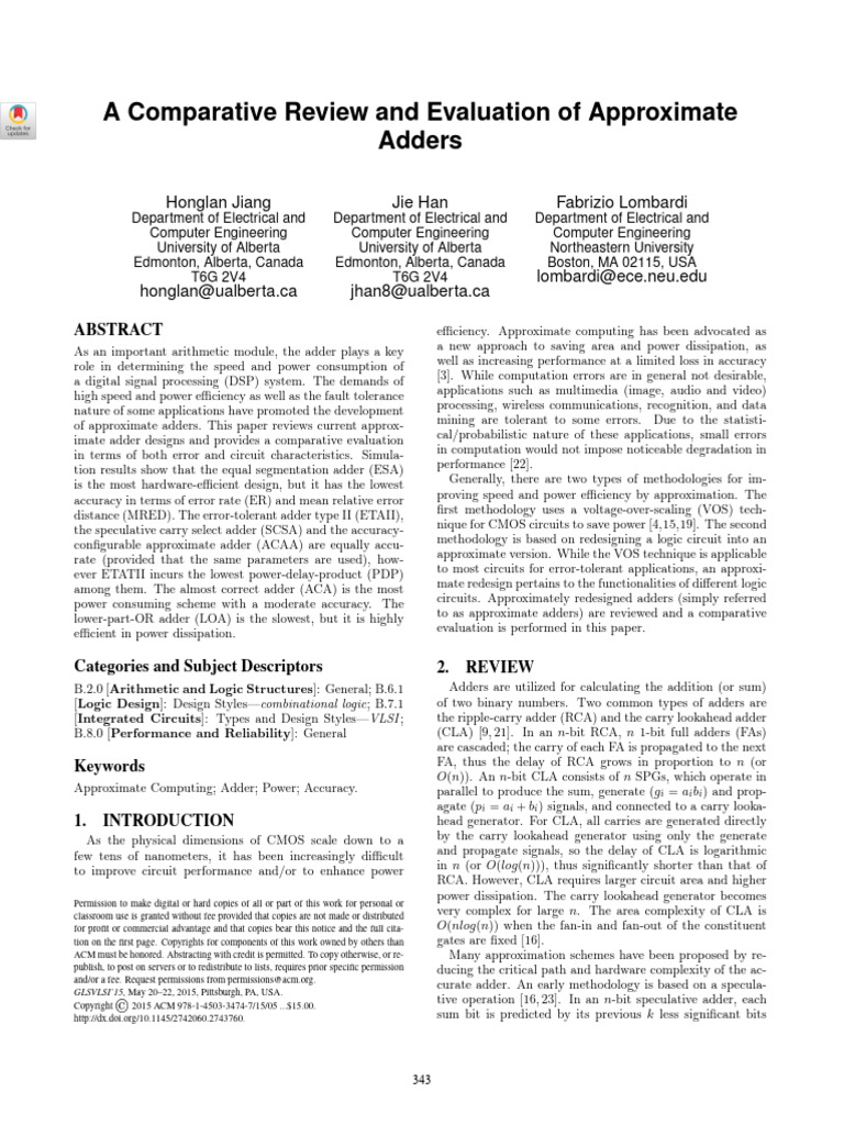 Review of Adders | PDF | Digital Electronics | Computing