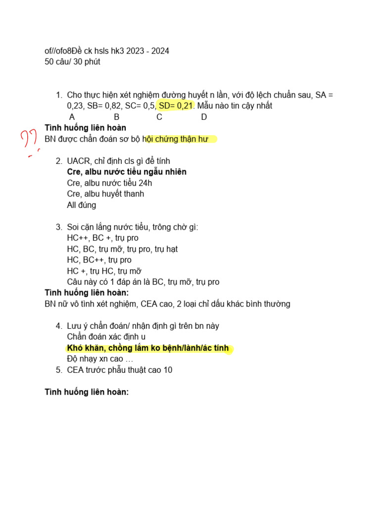 Đề CK Hsls hk3 2023 - 2024 | PDF