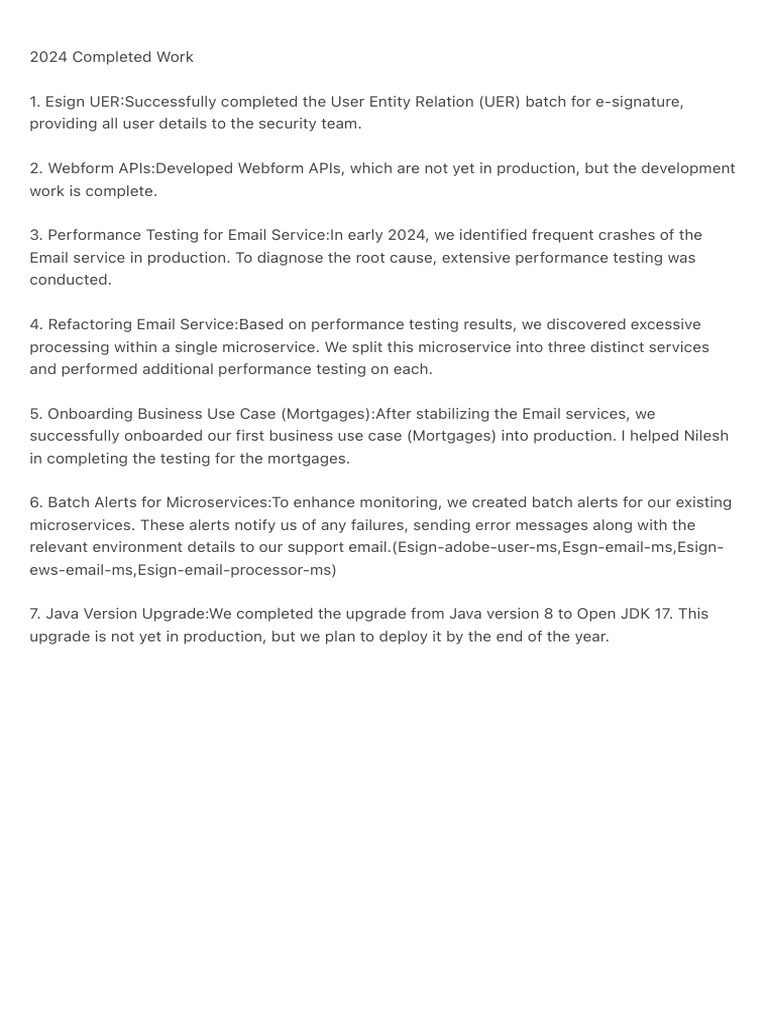 2024 Completed Work | PDF