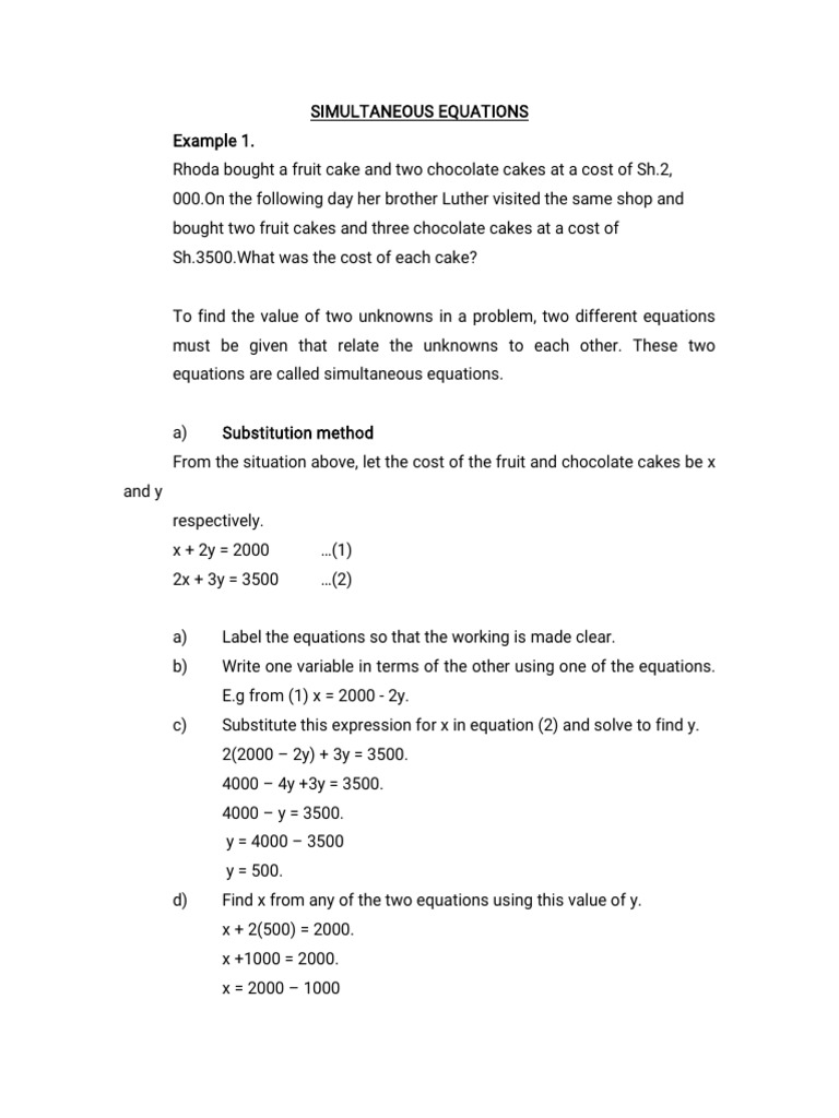 Simultaneous | PDF | Matrix (Mathematics) | Determinant