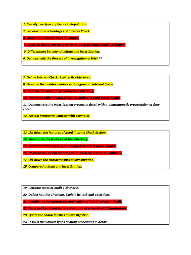 Audit Question to Learn | PDF