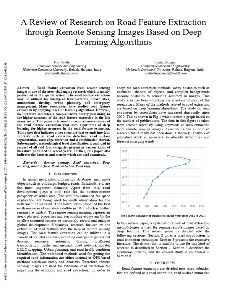 A Review of Research On Road Feature Extraction Through Remote Sensing Images Based On Deep ...