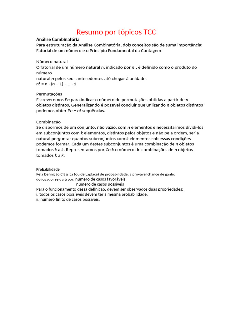 Resumo Por Tópicos TCC | PDF