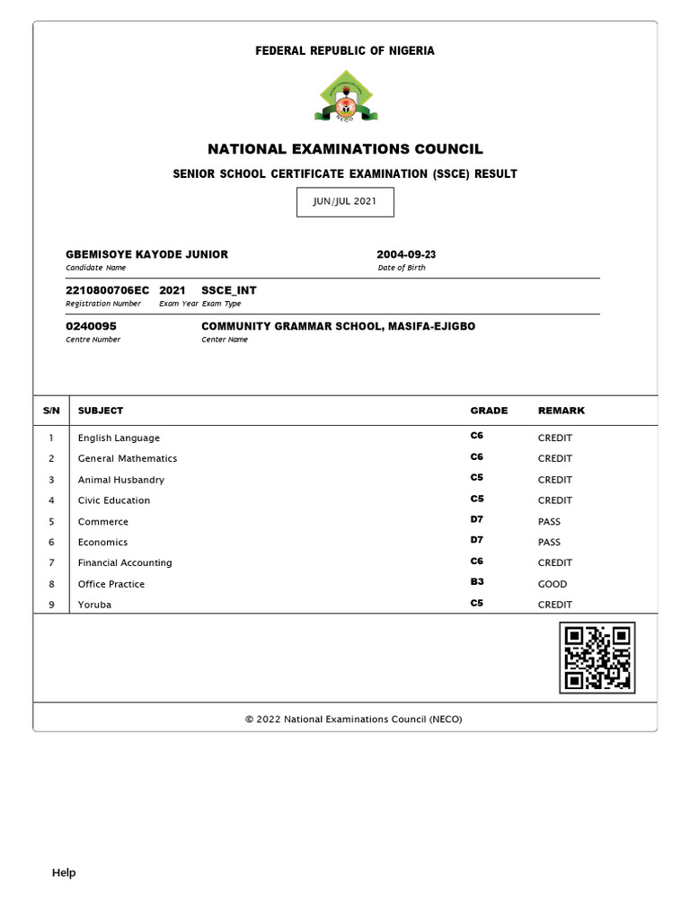 Gbemisoye Kayode Junior | PDF