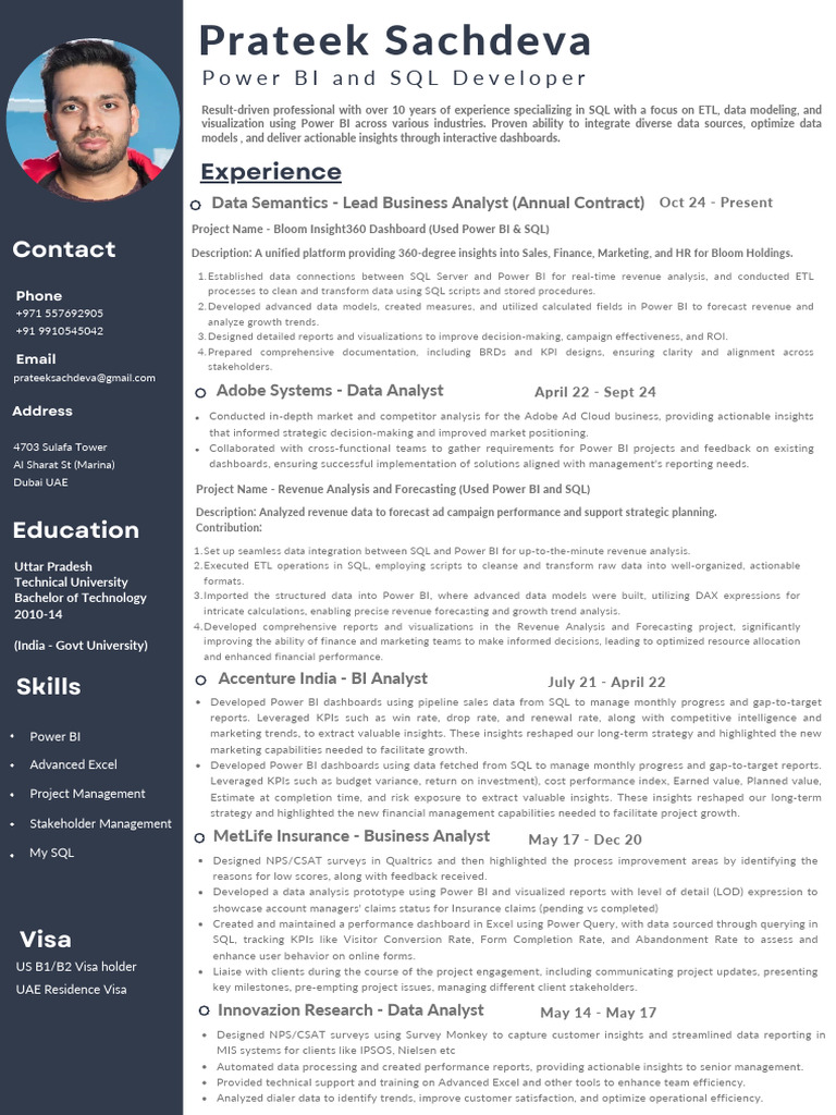 Prateek Sachdeva - Resume | PDF | Financial Analyst | Information Technology Management