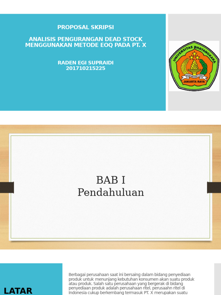 Analisis Dead Stock Metode EOQ PT. X | PDF