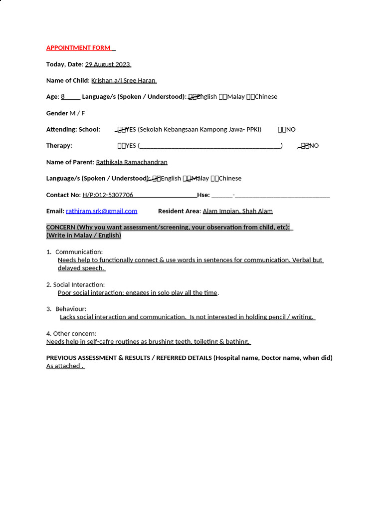 NASOM Appointment Form | PDF