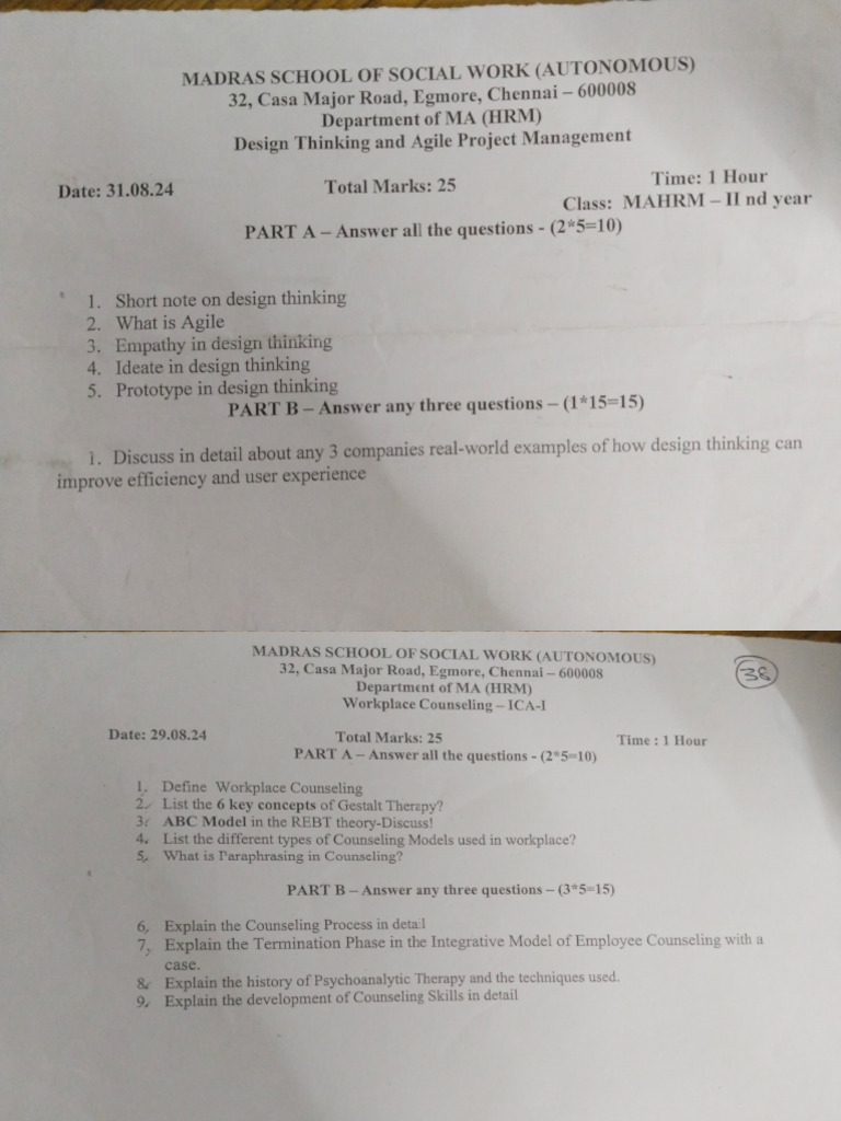 ICA Question Papers | PDF