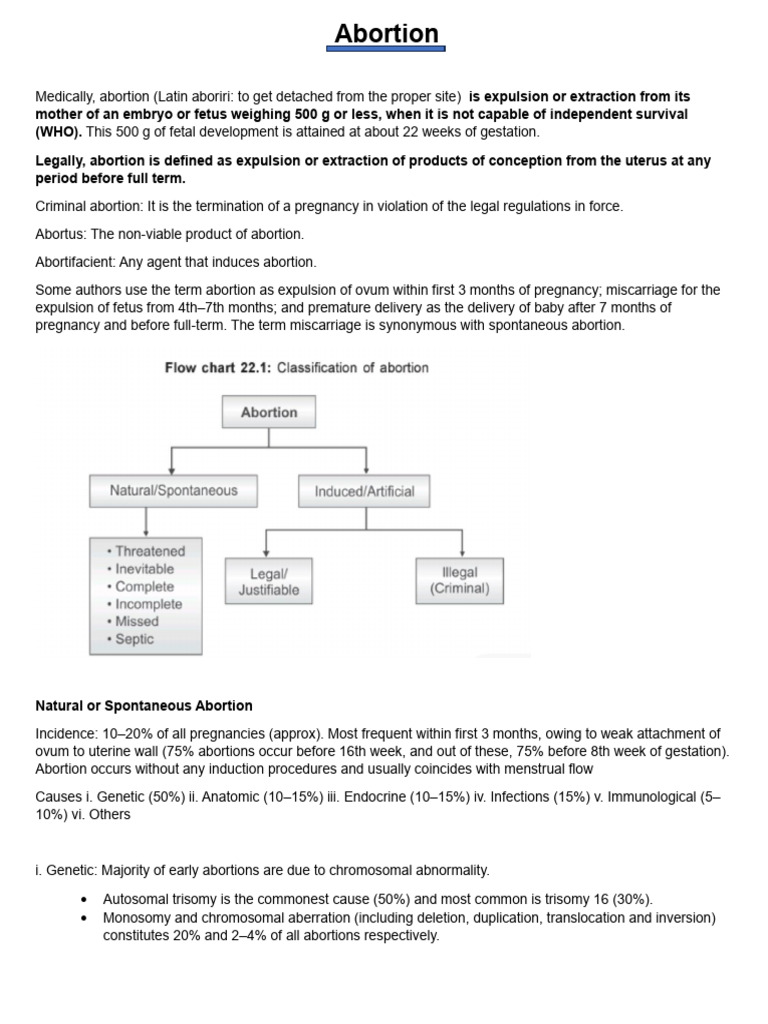 Abortion Updated Note by Dr. Debesh | PDF | Miscarriage | Abortion
