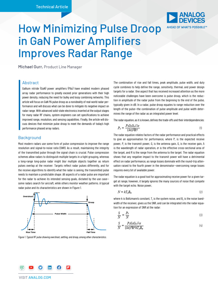 how-you-can-improve-gan-power-amplifier-pulse-droop-for-better-radar-range | PDF | Radar | Capacitor