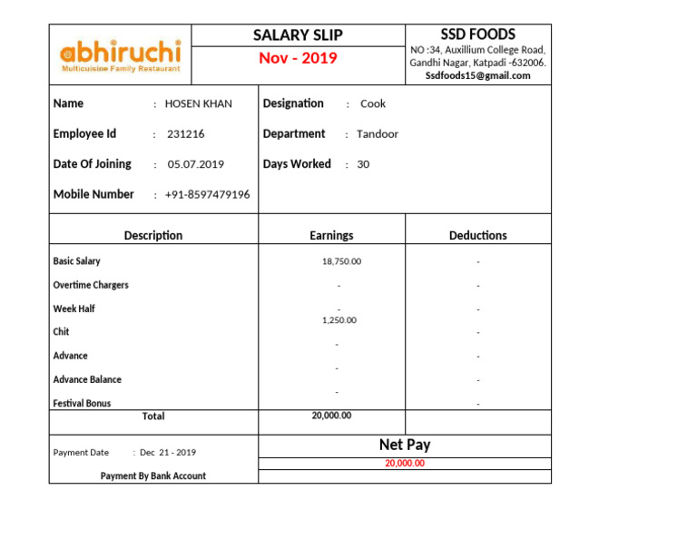 Salary Slip Nov (1) | PDF