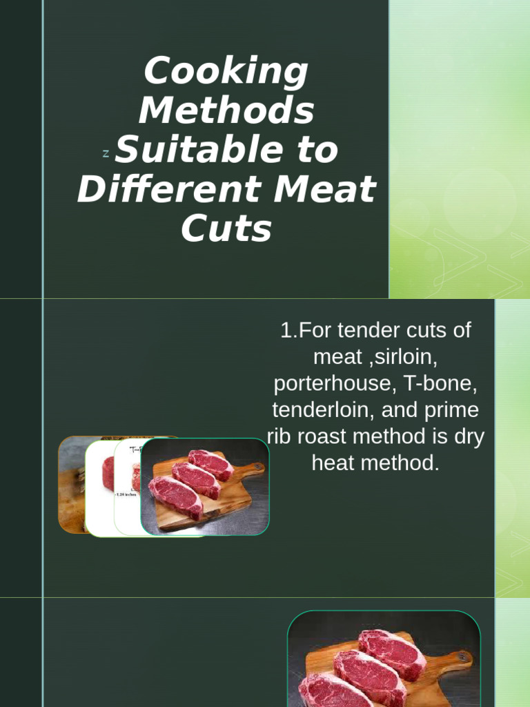 Cooking Methods Suitable To Different Meat Cuts | PDF
