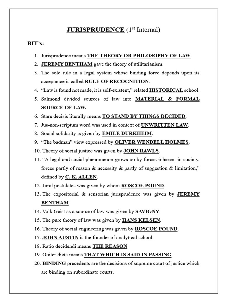 JURISPRUDENCE | PDF | Jurisprudence | Precedent