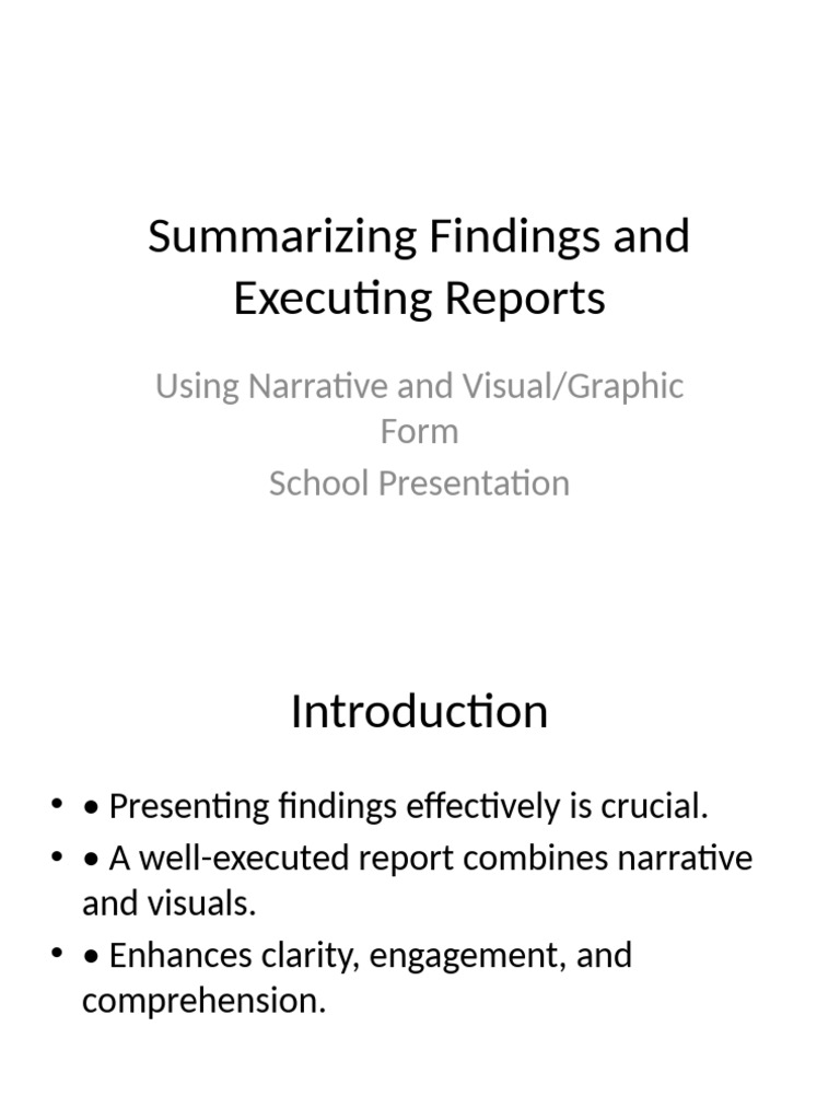 Summarizing Findings Presentation | PDF