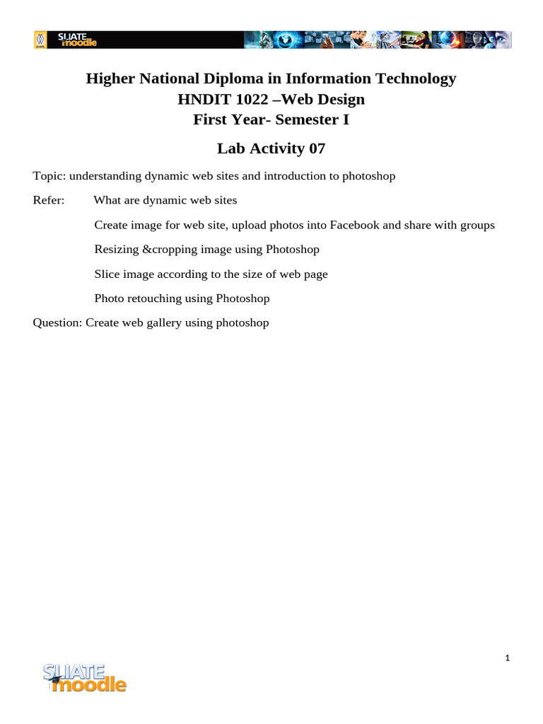 HNDIT 1022 labsheet 07 | PDF