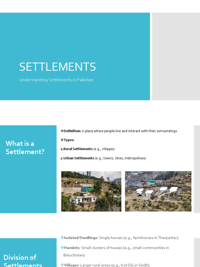 Types of Settlements in Pakistan | PDF
